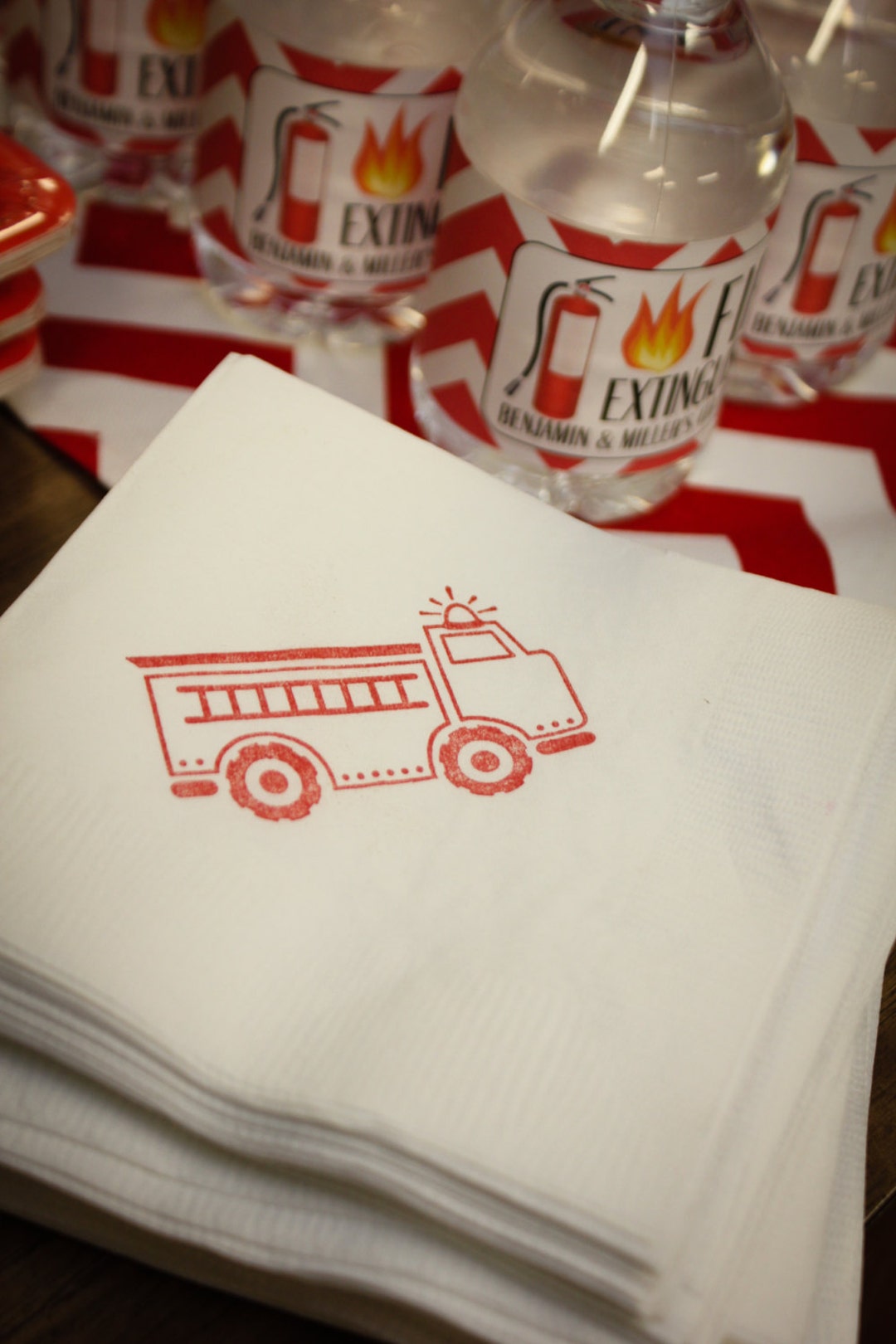 Fire Truck Beverage Napkins / Set of 75 / Perfect Addition to Your Fire ...