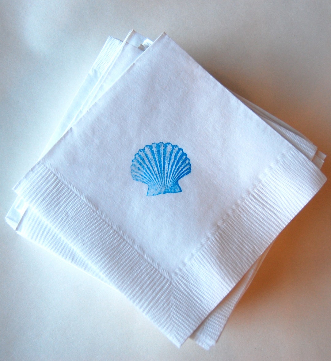 Seashell Beverage Napkins / Set of 50 / Perfect for Weddings or Baby ...