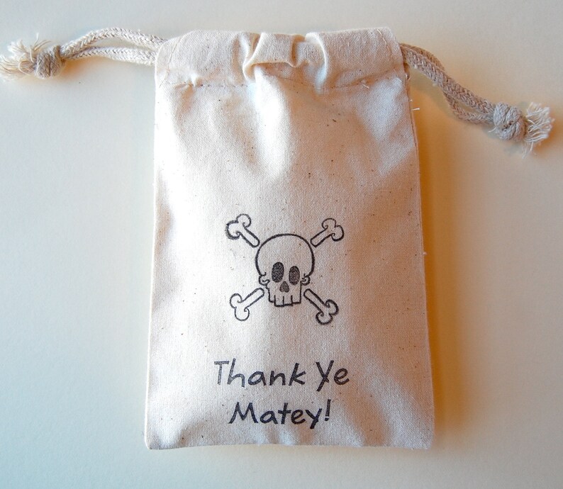 Pirate Muslin Bags / Set of 35/ Pirate Treasure Party Favor - Etsy