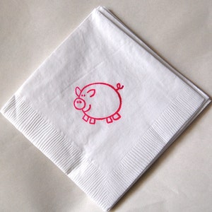 Cow or Pig Beverage Napkins / Farm Animal Birthday Party / Set of 50 - Etsy