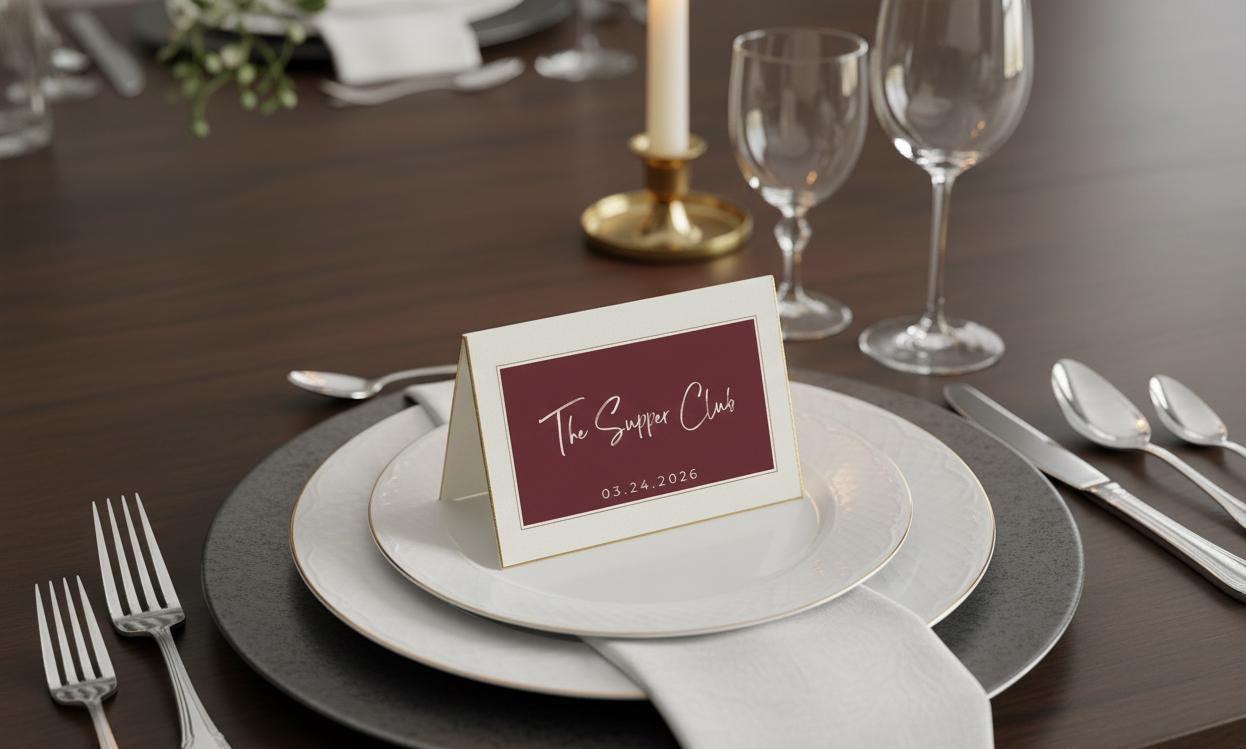 Dinner Party Menu Template Set | Printable Bar Menu Sign, Place Cards ...