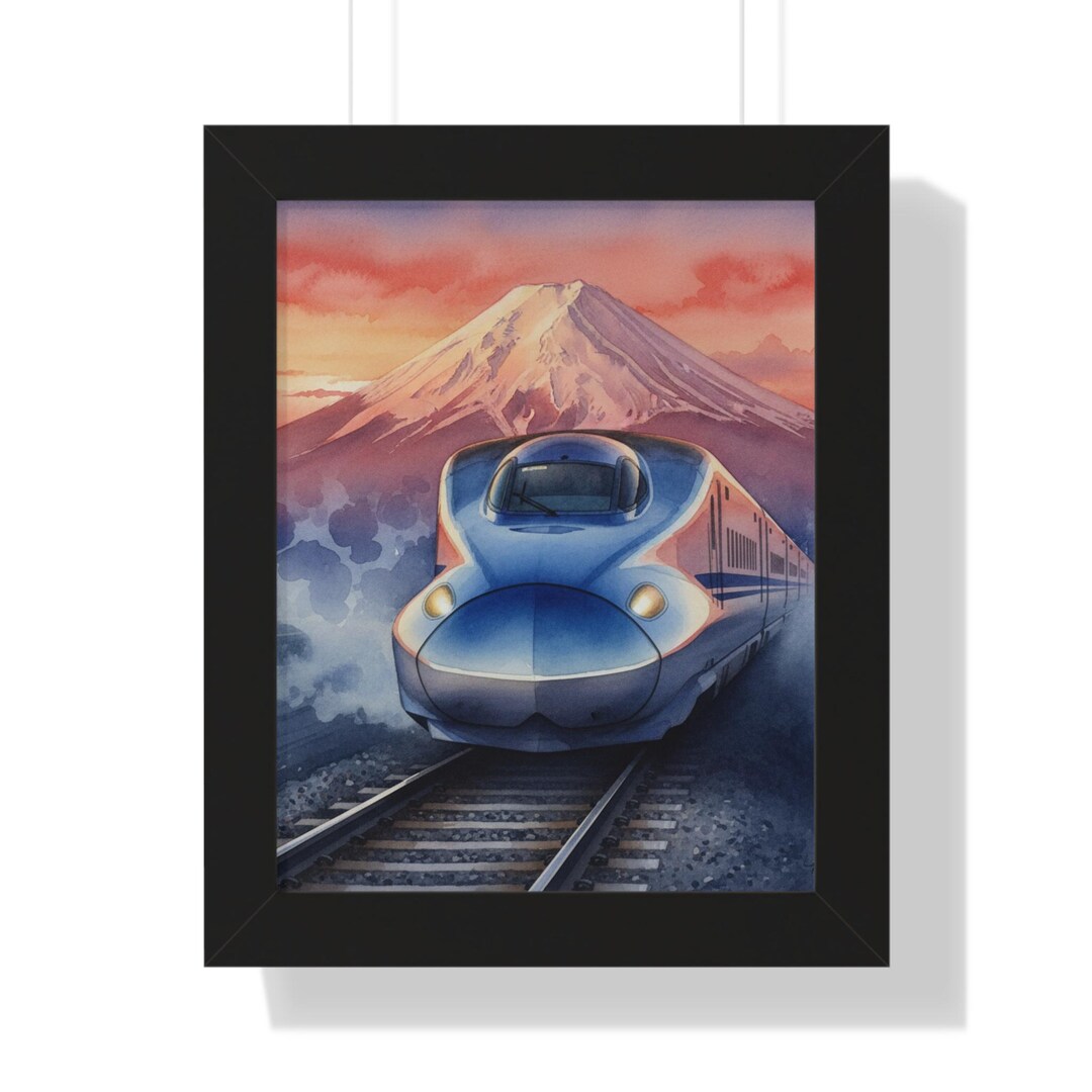 Shinkansen Bullet Train Poster Framed Vertical - Etsy