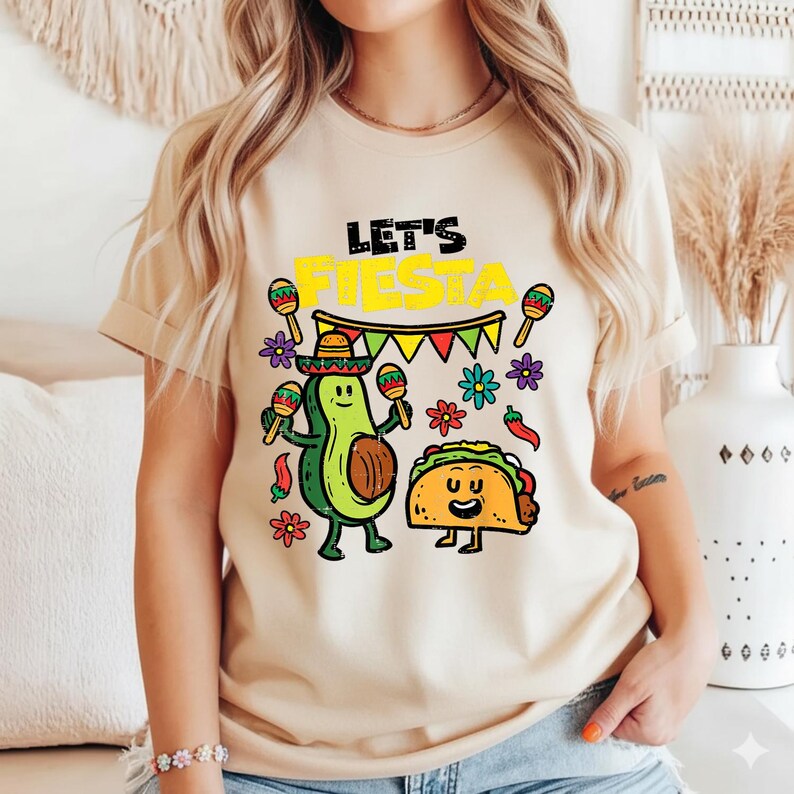 Let’s Fiesta Taco Avocado Shirt – Funny Cinco Tee - Etsy