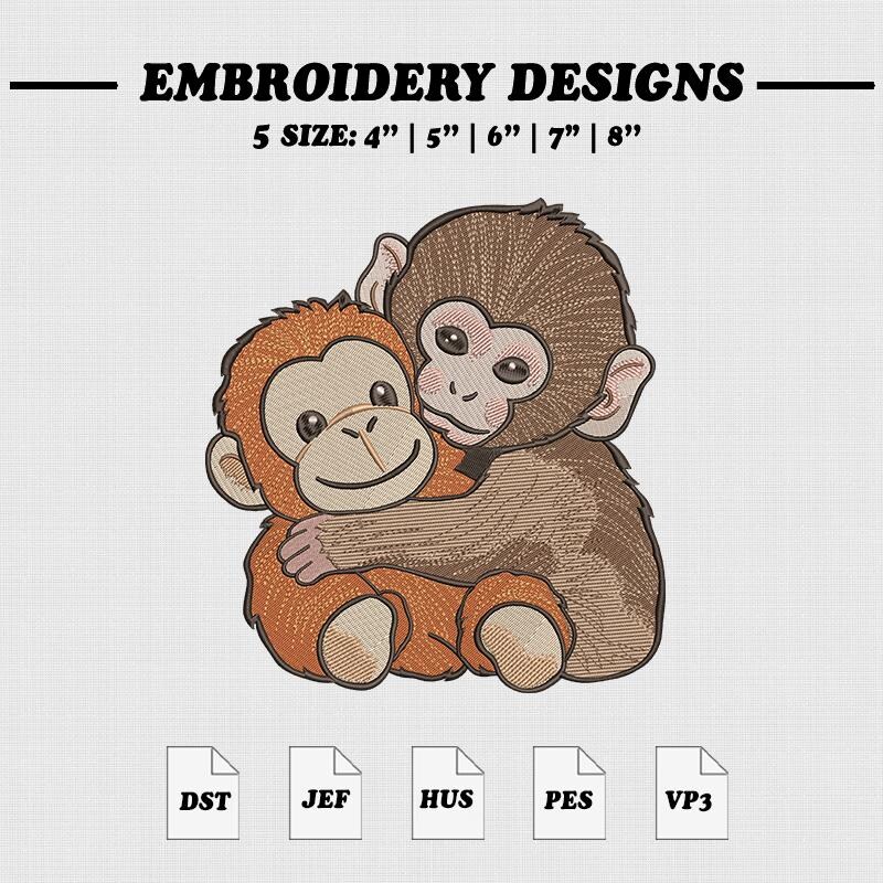 Monkey Embroidery - Etsy