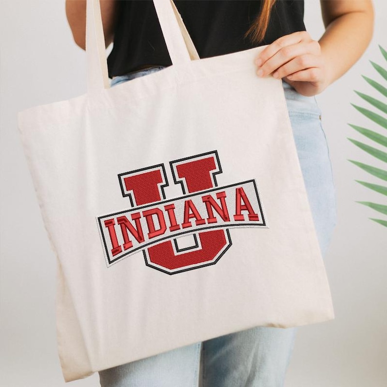 Indiana Embroidery Design, College Embroidery File, University, 5 Size ...