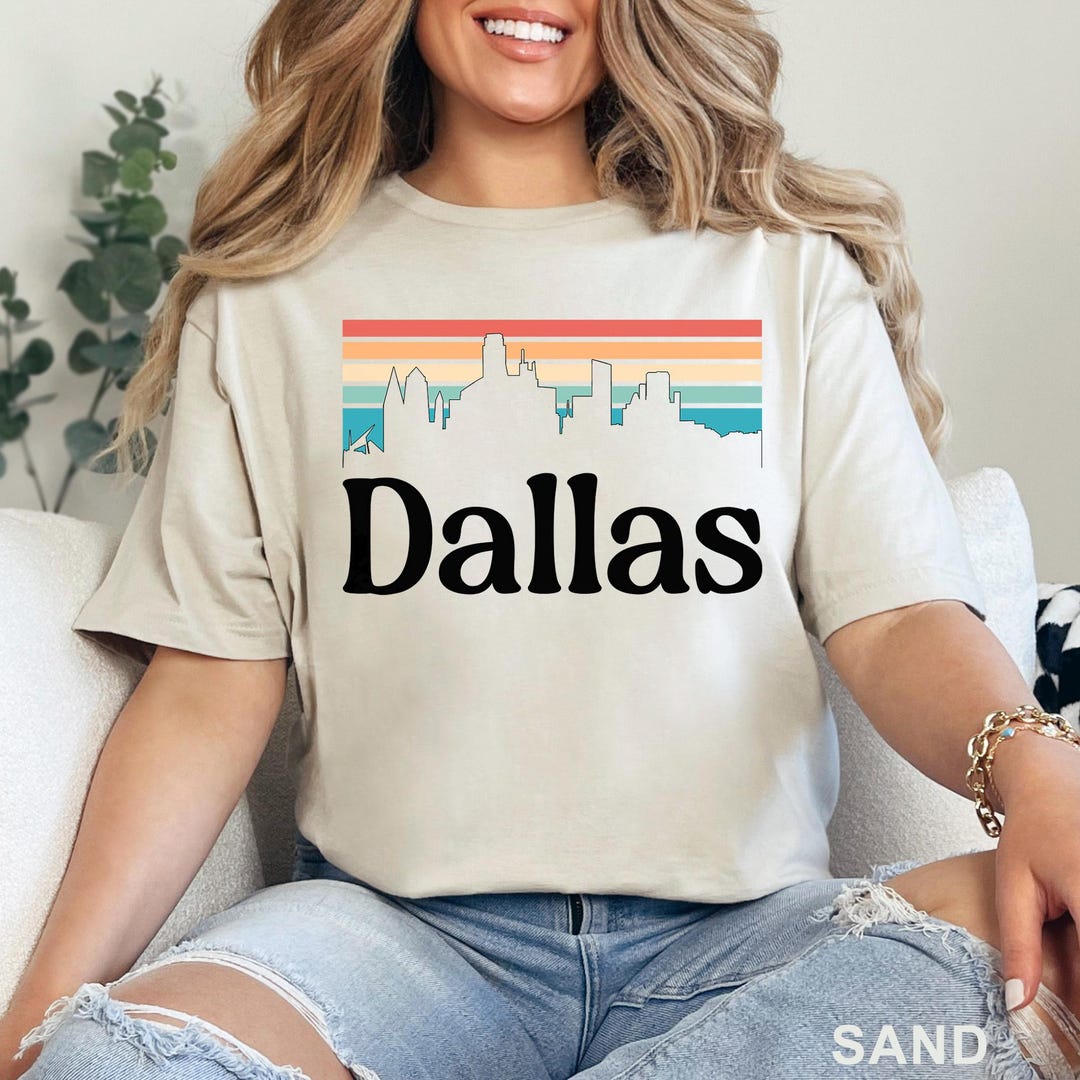 Dallas Skyline Rainbow T-shirt, Texas Souvenir Tee 464596 - Etsy