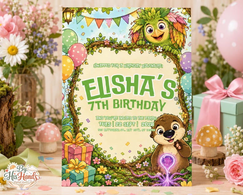 Swapped Animal Birthday Invitation, Editable Forest Creature Kids Party ...