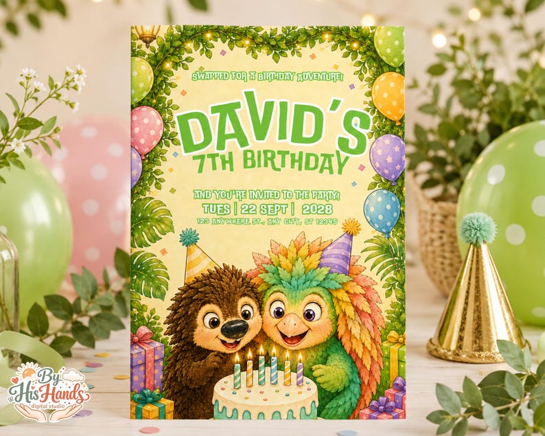 Swapped Animal Birthday Invitation Template, Forest Creature Kids Party ...