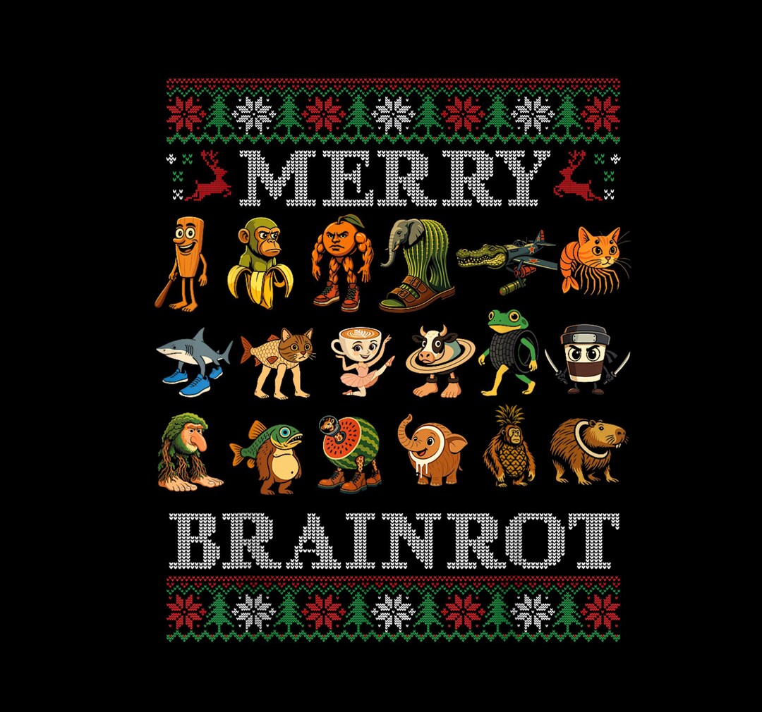 Italian Brainrot Ugly Christmas Sweater Png, Meme Italian Brainrot ...