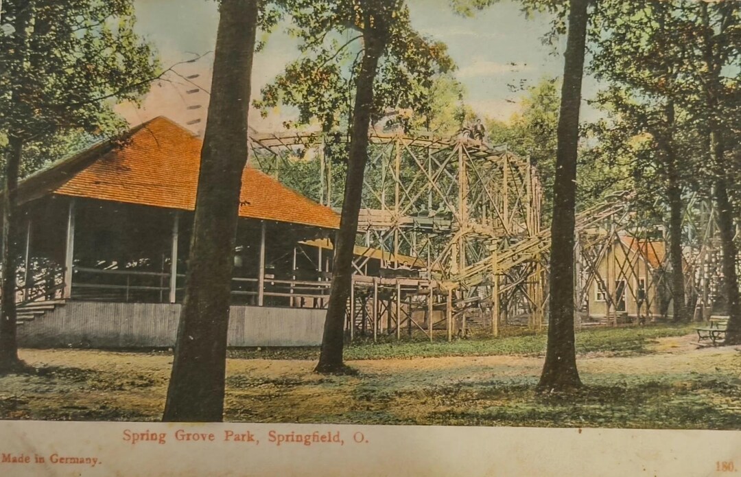 Antique Postcard Spring Grove Park Springfield Ohio Amusement Ride ...