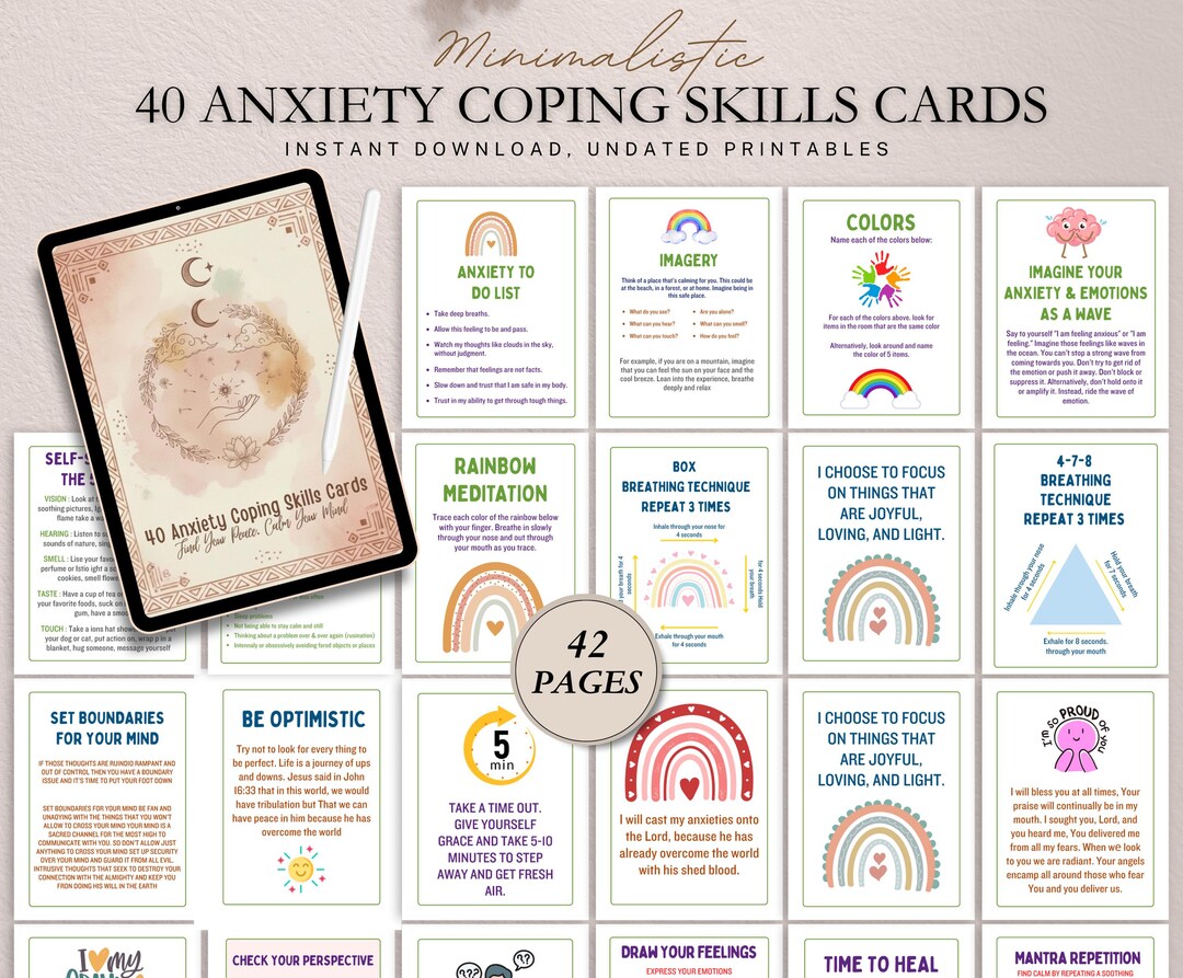 Anxiety Coping Cards, Coping Skills, Social Emotional Regulation ...