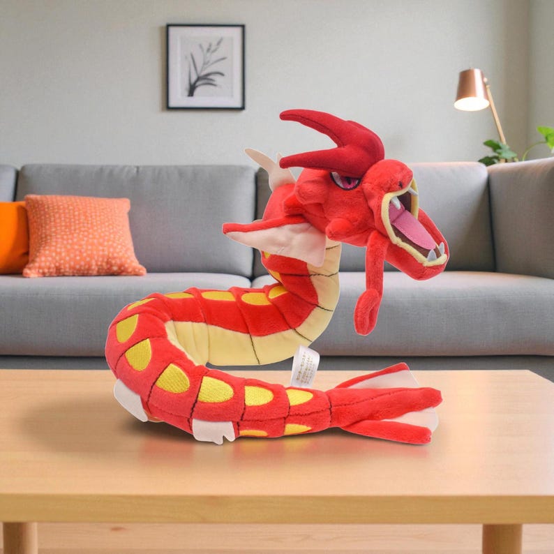 Shiny Gyarados Inspired Plush 55cm / 21" – Red Dragon Serpent Stuffed ...