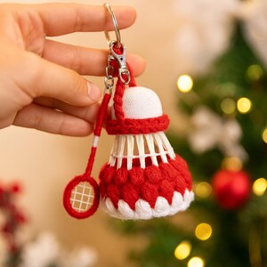 Handmade Crochet Badminton Shuttlecock Keychain – Cute Yarn Keyring ...