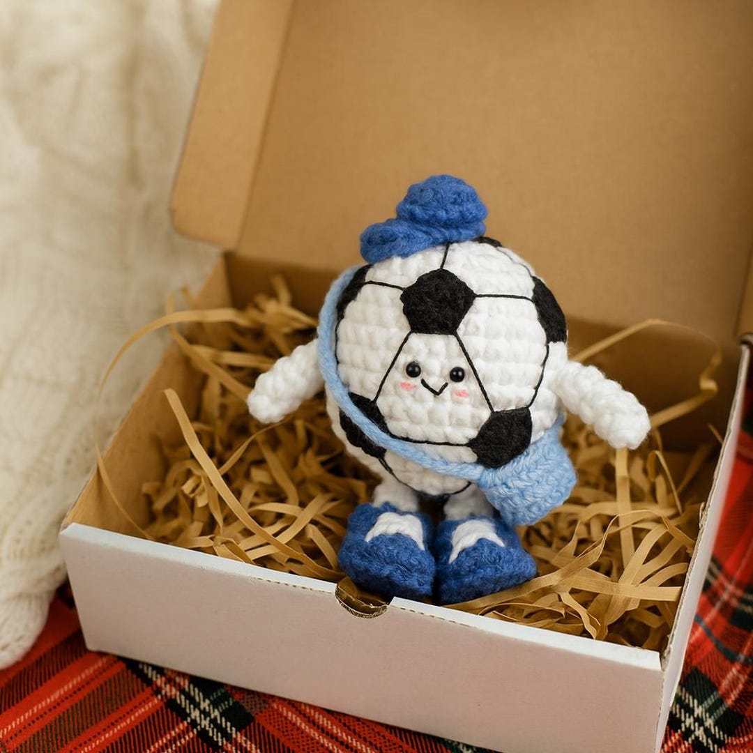 Cute Crochet Soccer Ball Keychain With Hat, Bag & Shoes – Handmade ...