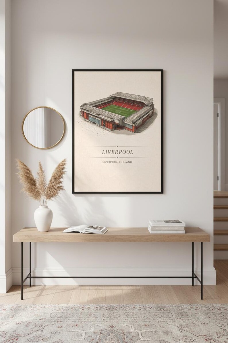 Anfield Stadium Print | Liverpool FC Minimalist Wall Art - Etsy