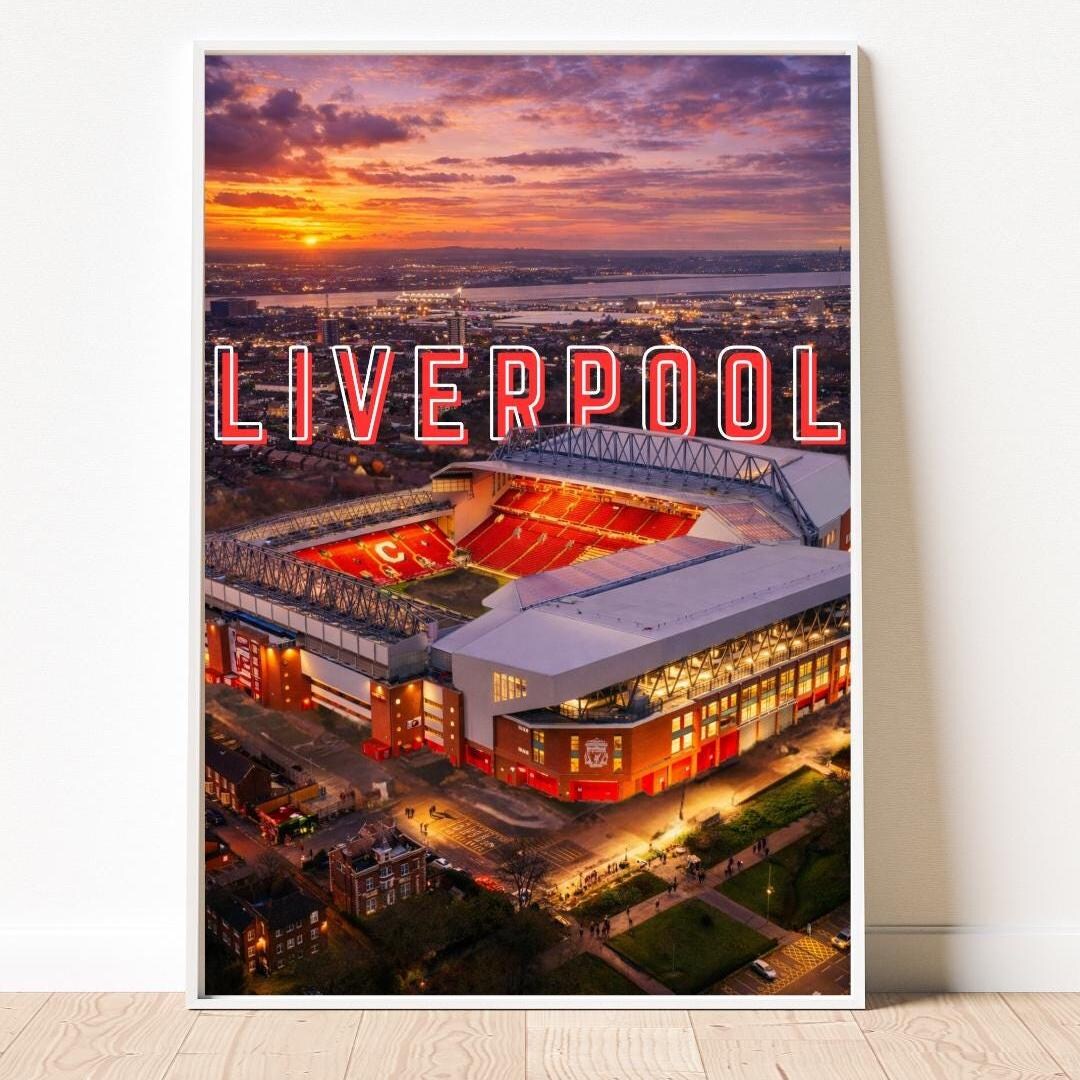 Liverpool Stadium Poster | Anfield Sunset Wall Art | Liverpool FC ...