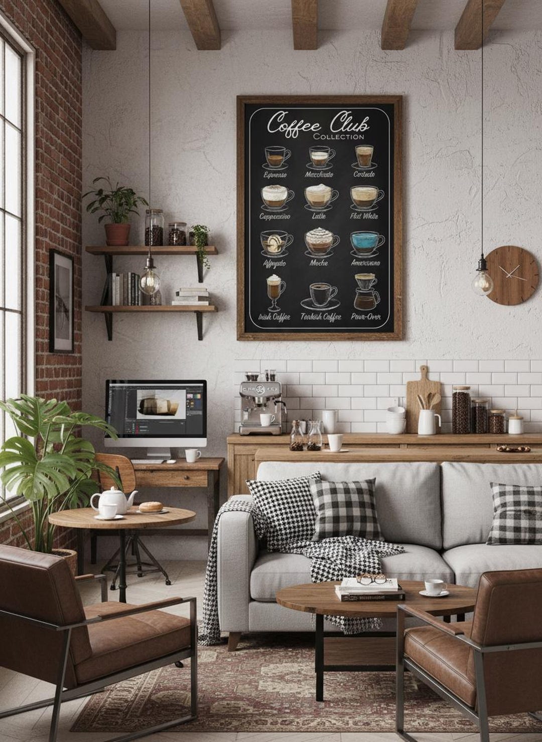 Coffee Club Poster | Espresso Chart Wall Art | Coffee Print for Kitchen ...