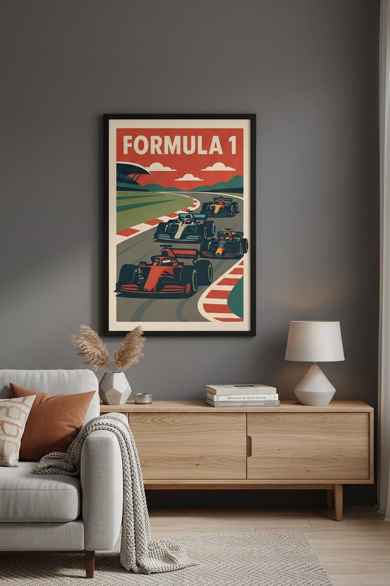 Formula 1 Retro Racing PNG and PDF | Vintage F1 Wall Art | Motorsport ...