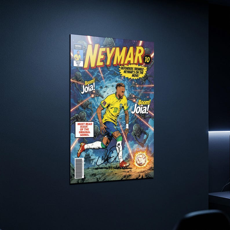 Neymar Jr. Comic Book Soccer Art, Football Superhero Sports Poster ...