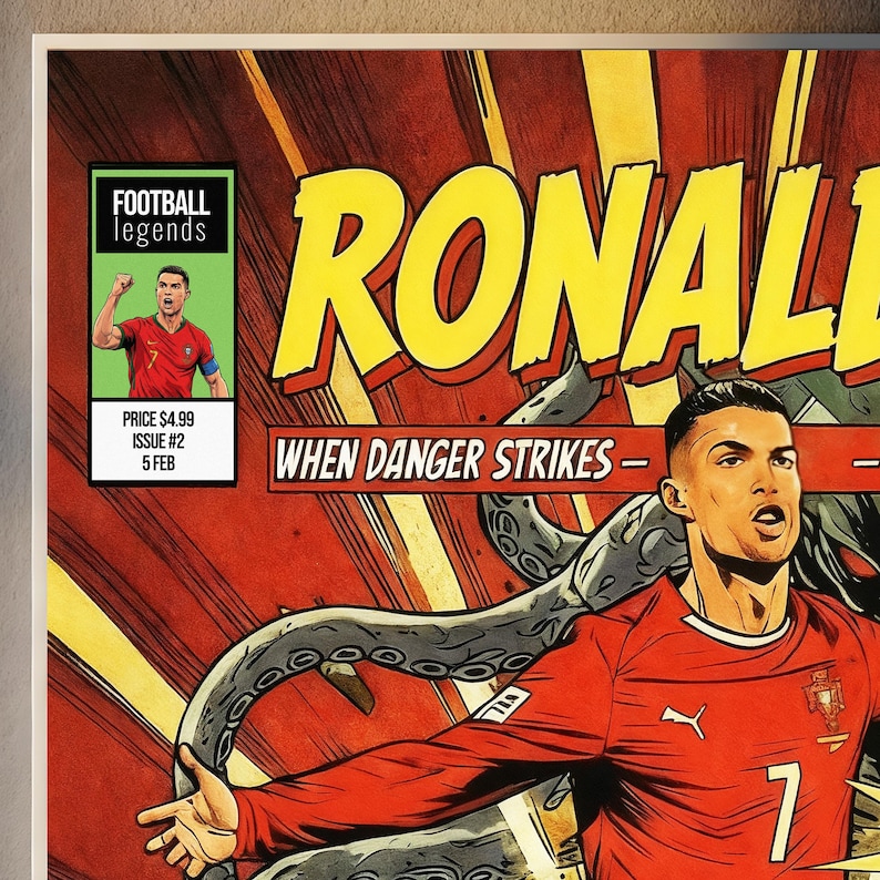 Messi, Ronaldo, Neymar Comic Book Football Soccer Sports Poster Set ...
