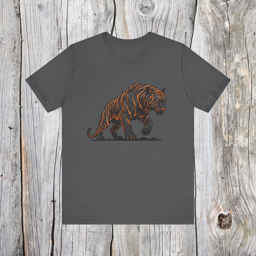 Magma Stripe Tiger Illustration T-shirt - Etsy