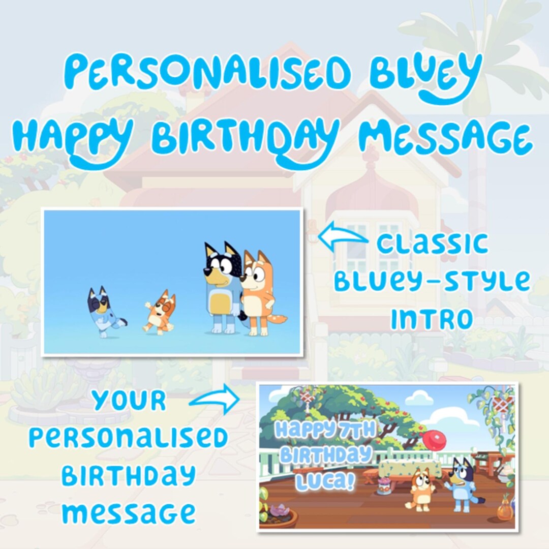 Bluey-style Birthday Video Message (with Standard Intro) - Etsy