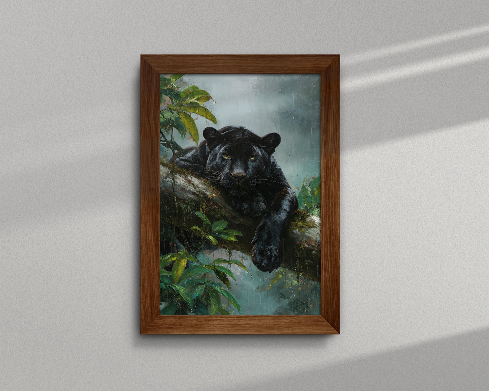 Black Panther Oil Painting Printable Wall Art, Jungle Wildlife Animal ...