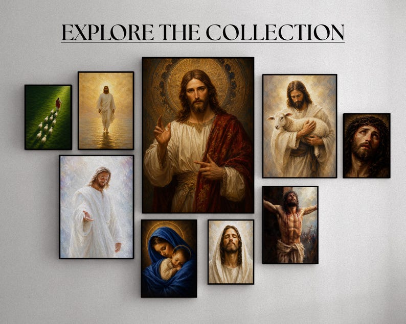 Jesus Walking on Water Oil Painting Printable Wall Art, Christian Faith ...