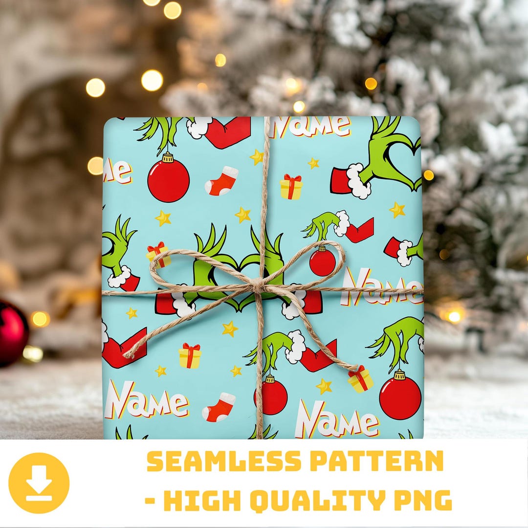 Personalized Mean Guy Christmas Seamless Pattern PNG, Custom Mean Guy ...