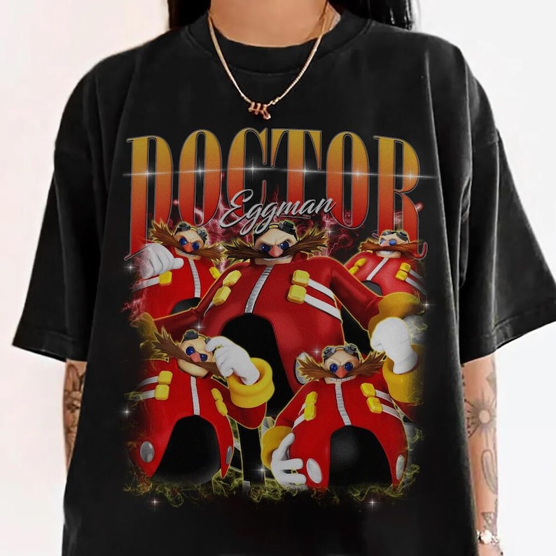 Vintage Dr Eggman Shadow the Hedgehoge 90s Bootleg Shirt, Sonic Video ...