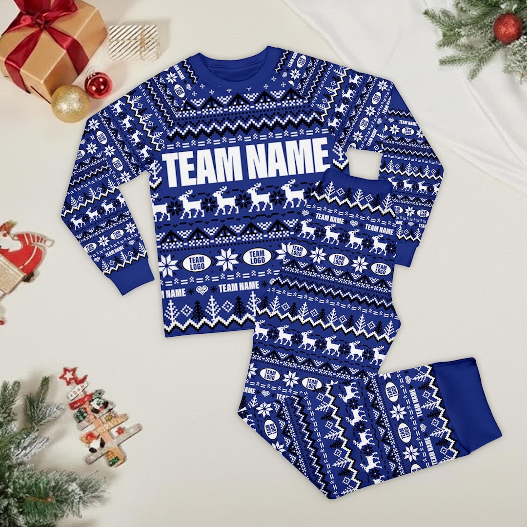Personalized Football Team Pajamas Set Custom Football Season Pajamas ...