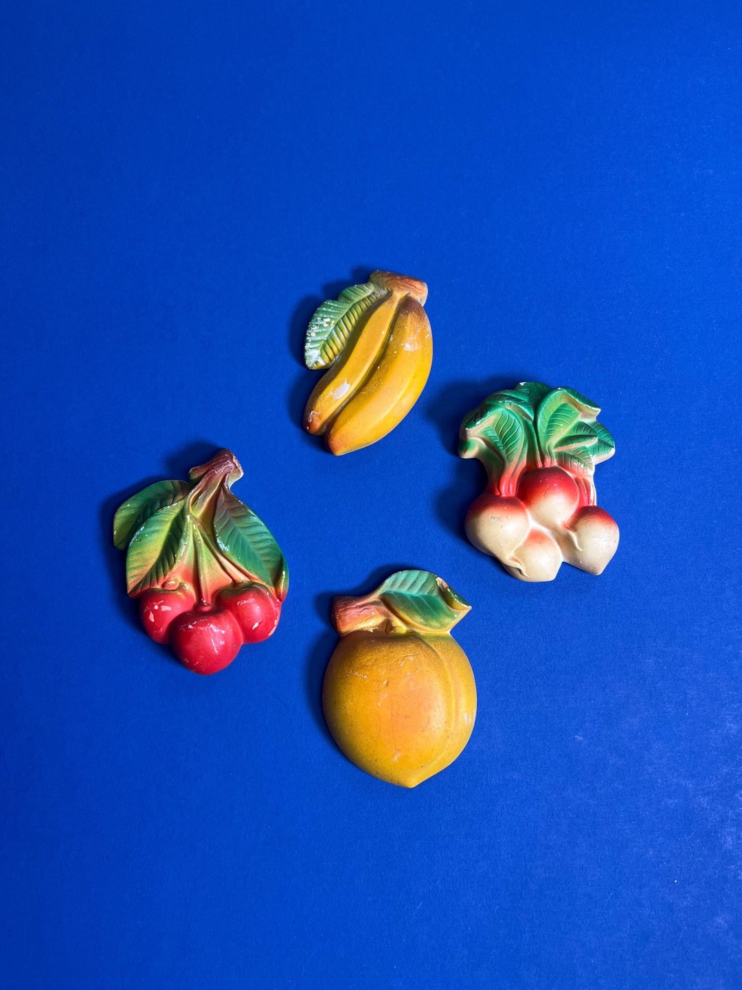 Plaster Fruit Wall Art 1960s Kitchen Decor Set of 4 - Etsy