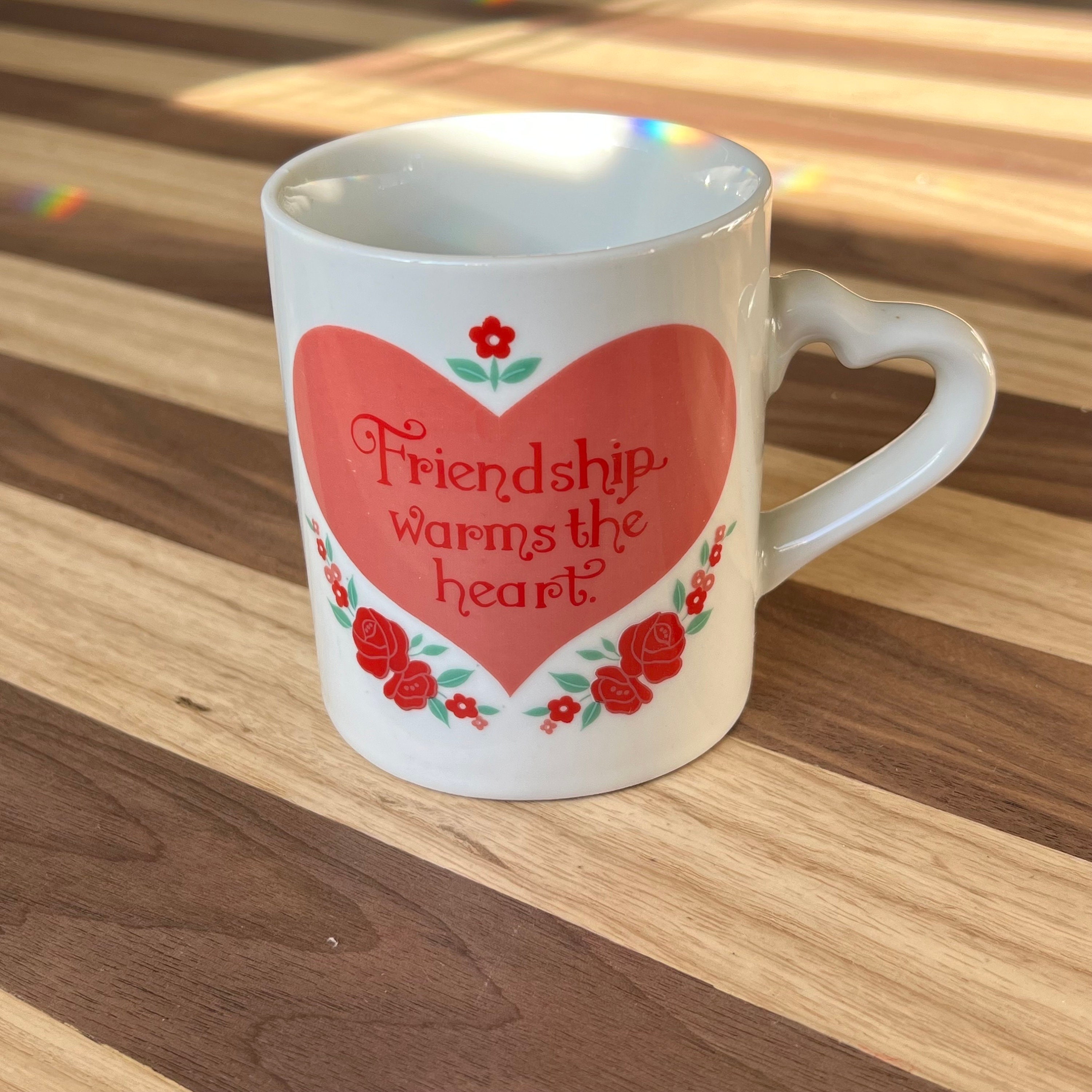 Vintage Friendship Heart Mug - Friendship Warms the Heart Coffee Mug - Etsy