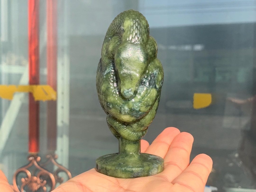 Green Jade Crystal Snake: Hand Carved Boa Sculpture, Healing Stone - Etsy