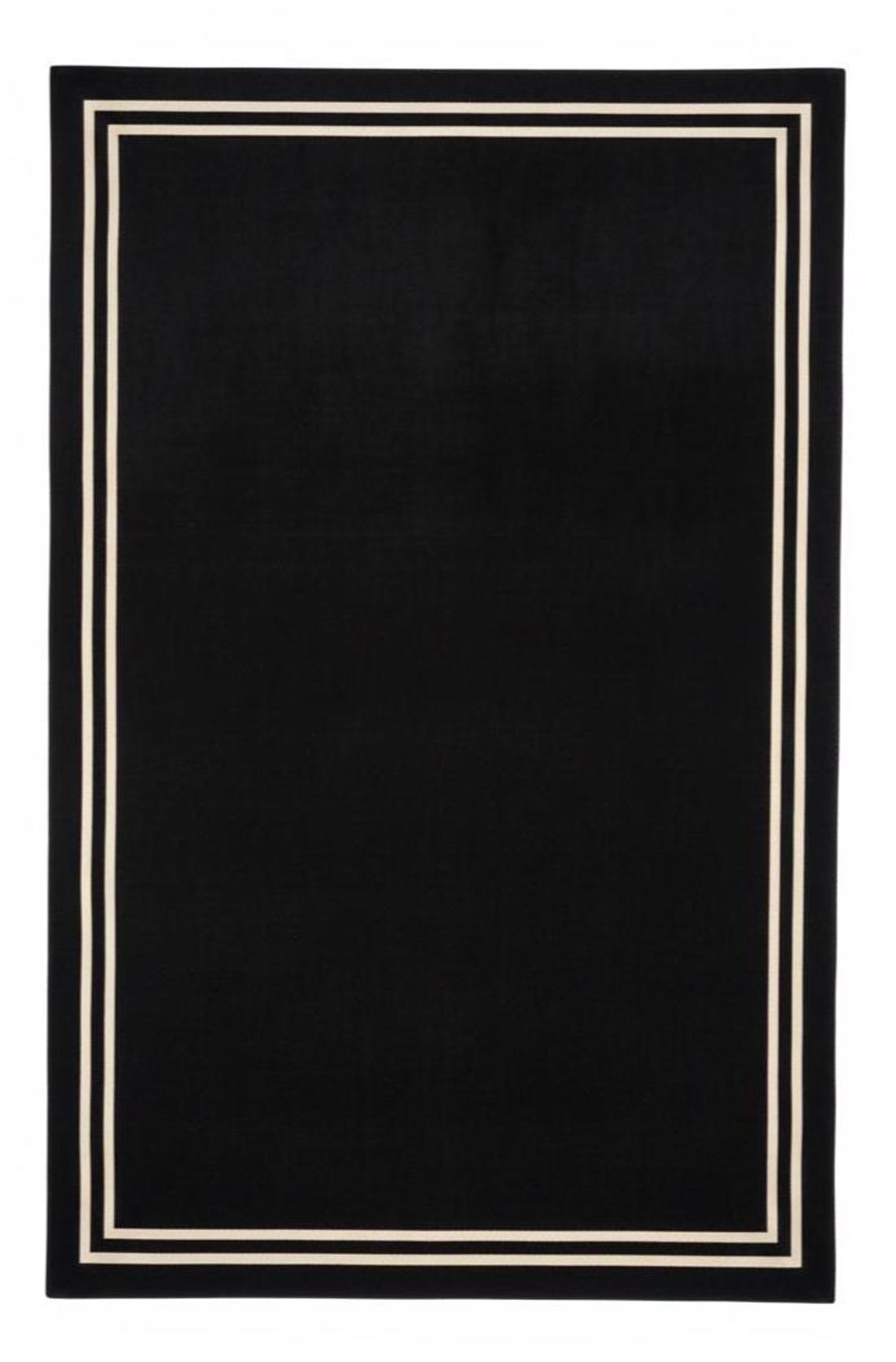 Hand Tufted Black Modern Luxury Area Rug | 10x14ft Minimalist Double ...