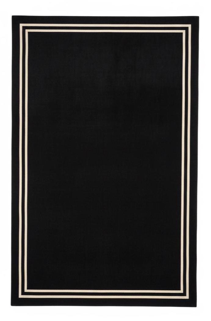 Hand Tufted Black Modern Luxury Area Rug | 10x14ft Minimalist Double ...