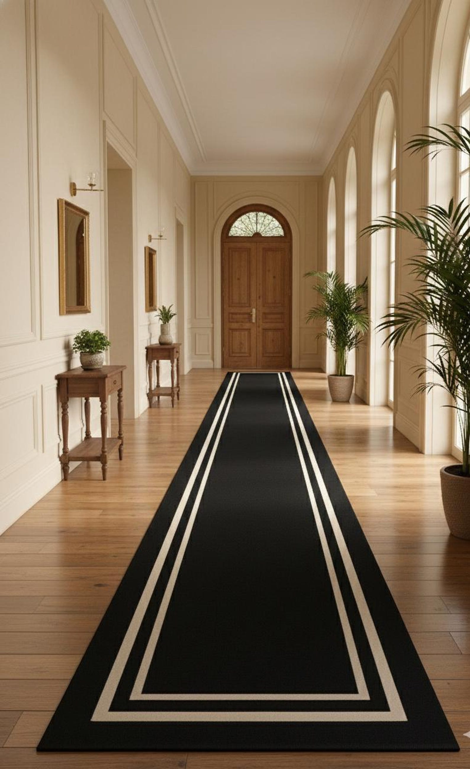Hand Tufted Black Modern Luxury Area Rug | 10x14ft Minimalist Double ...