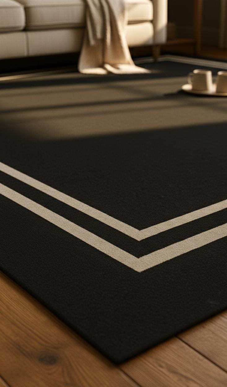 Hand Tufted Black Modern Luxury Area Rug | 10x14ft Minimalist Double ...