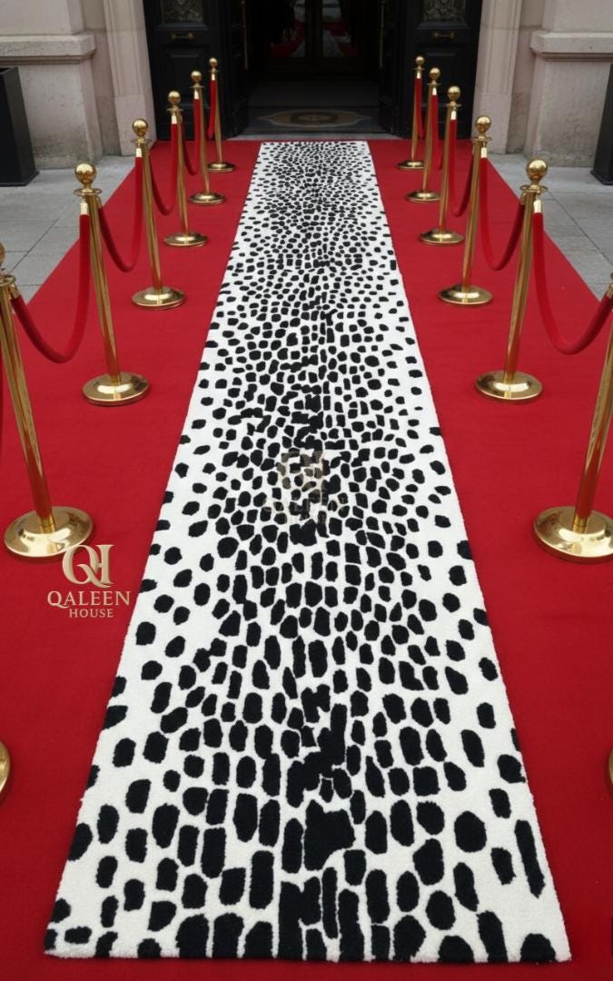 Hand Tufted Leopard Print Wool Runner – Black & White Hallway Rug - Etsy