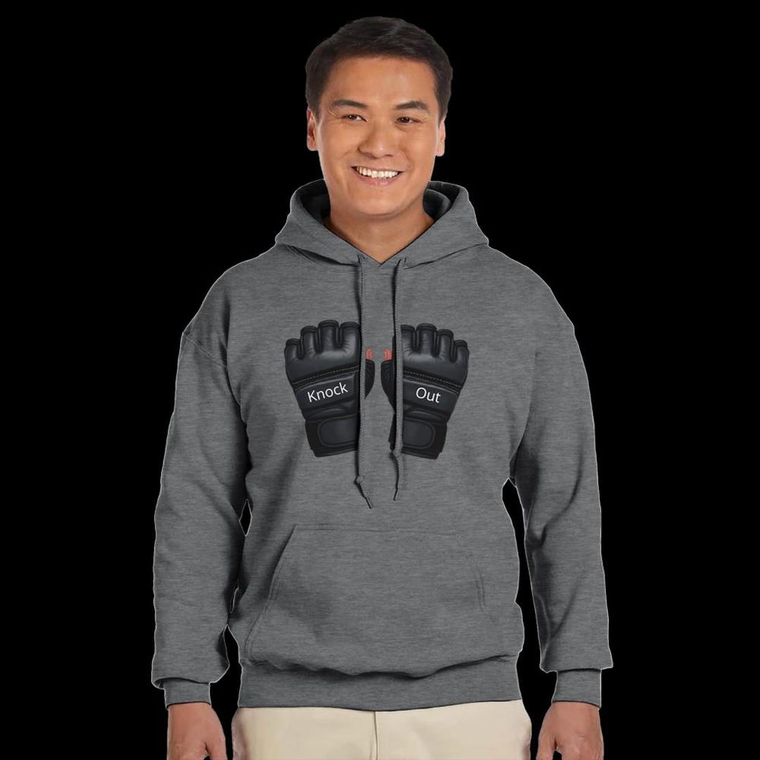 MMA Knockout Hoodie | Boxing Gloves Fight Wear, Combat Sports Pullover ...