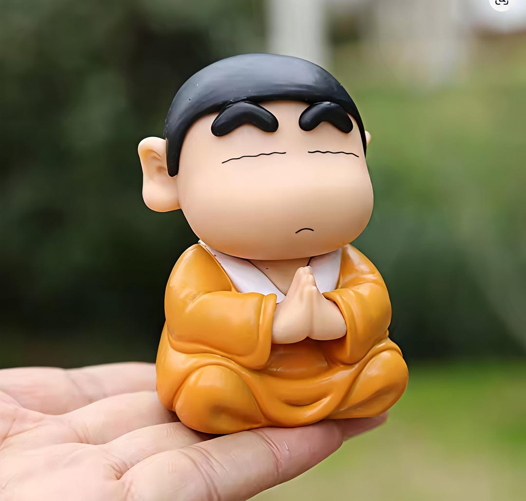 Cute Crayon Shin-chan Buddha Figure | Kawaii Good Luck Charm | Funny ...