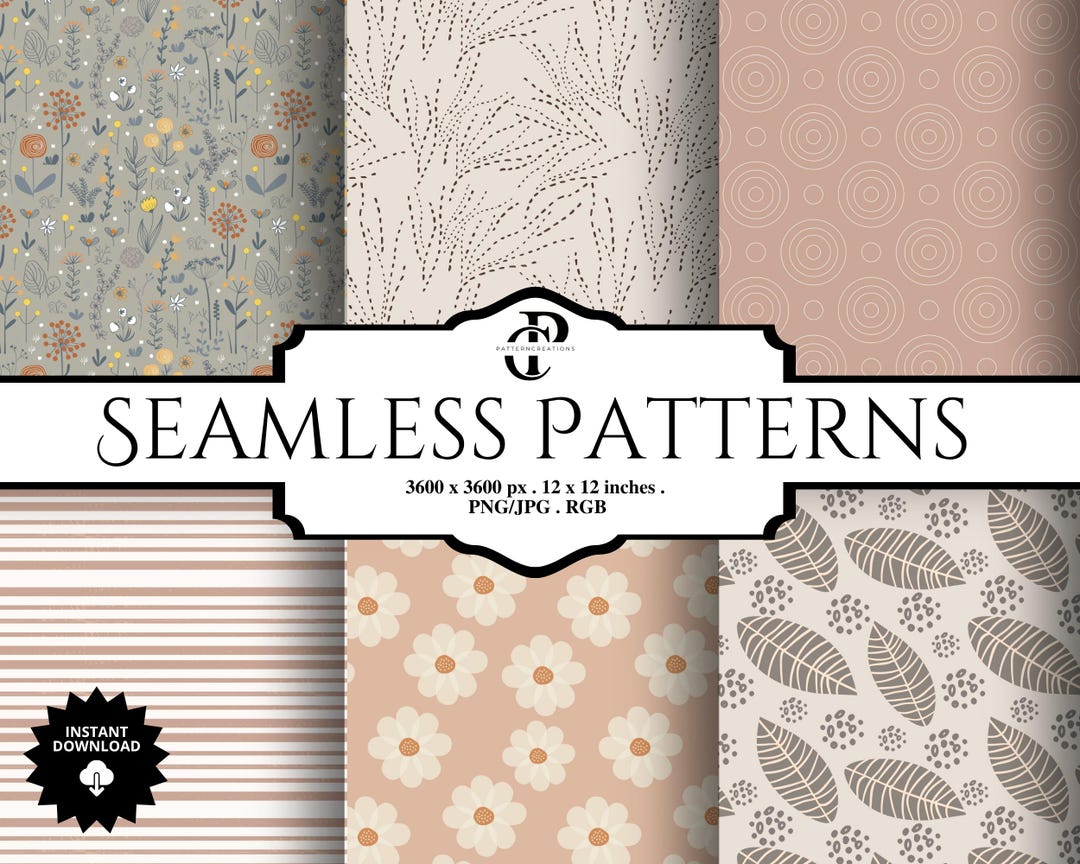 Seamless Pattern Boho 2, Boho Seamless Pattern, Boho Floral Seamless ...