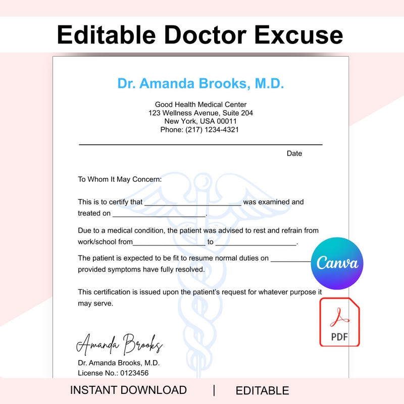Doctors Fake Note - Etsy