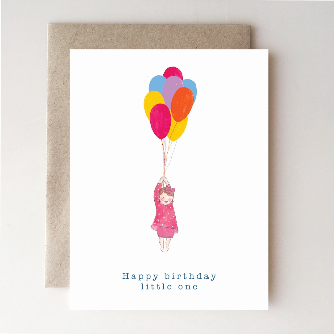 Balloon Girl Birthday Card - Balloons - Kids - Birthday - Girl - Little ...