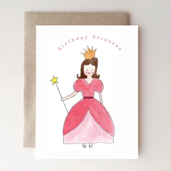 Birthday Princess Card Girls Birthday Princess Wand | Etsy