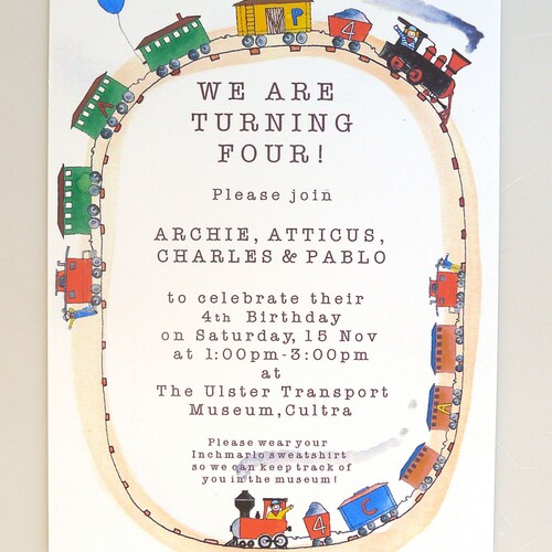 PRINTABLE Train Birthday Invitation Train Party Boys Party | Etsy