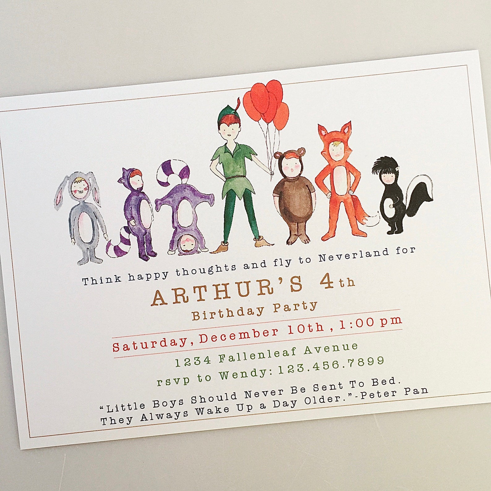 PRINTABLE Lost Boys Birthday Party Invite Peter Pan - Etsy