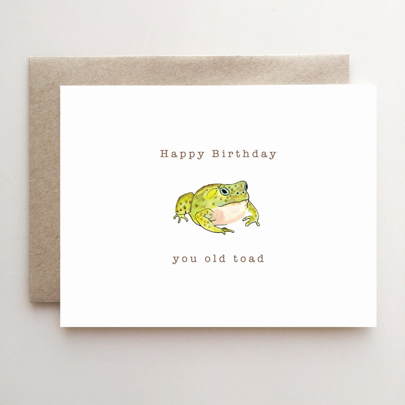 Old Toad Birthday Card Funny Birthday Card Old Toad | Etsy