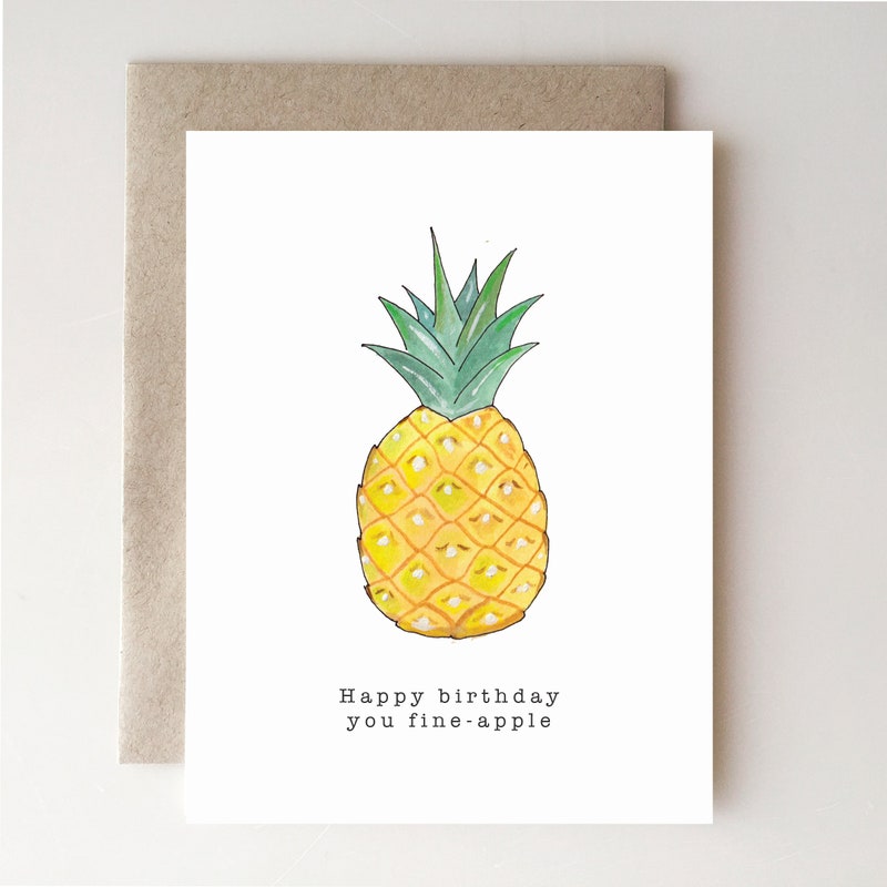 Pineapple Happy Birthday Card - Etsy