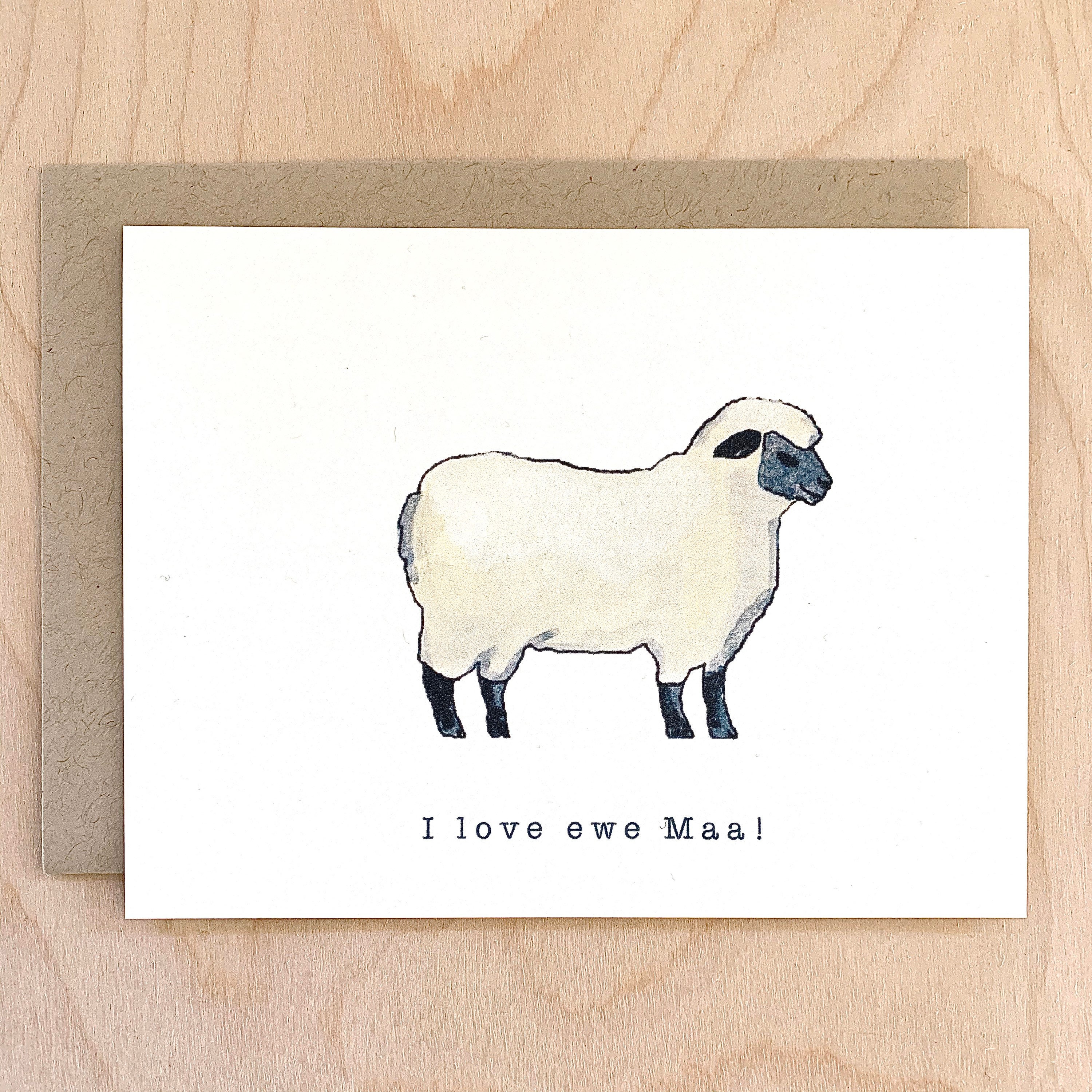 I Love Ewe Maa Mothers Day Card Sheep card Mama love | Etsy
